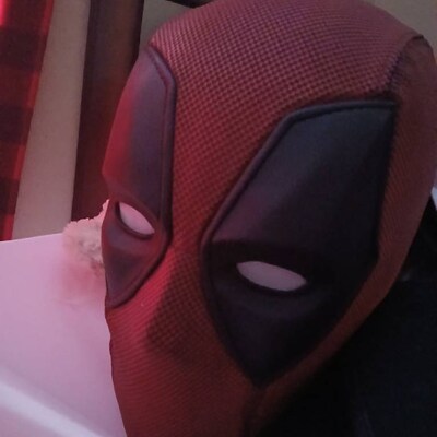 Deadpool Halfshell Costume Cosplay Mask With Screen Printed Fabric and ...