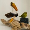 Miniature Wood-look Silly Seagull Hand-painted Resin Seagull Perched on ...