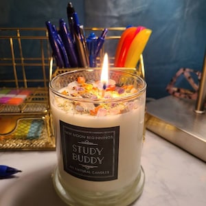 Study Buddy Candles Focus & concentration Crystal Herb | Etsy