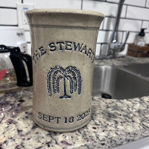 Pottery With Willow Tree Logo Personalized Stoneware Wine Cooler ...