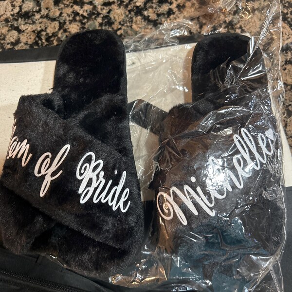 Bridesmaid Slippers, Personalized Slippers, Bridal Party Gift, Wedding ...