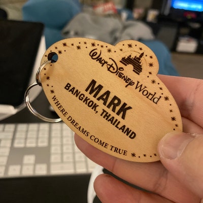Disney World or Disneyland Cast Member Inspired Wood Keychain or Bag ...