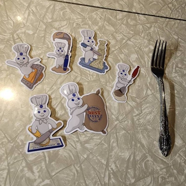 Pillsbury Doughboy Statue Sticker Set - Set of 6 - Vinyl Gloss Stickers ...