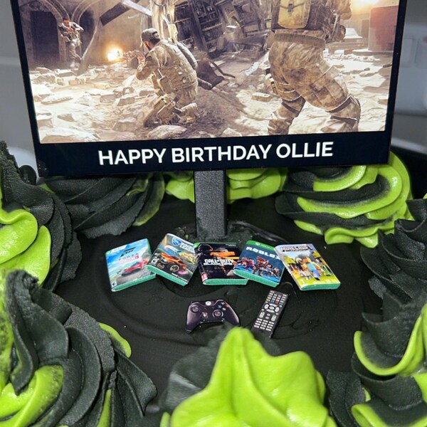 Gaming PC Birthday Cake Toppers | PERSONALISED Set | Custom Image ...