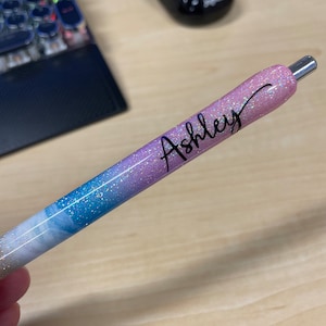 Rainbow Ombre Glitter Beach Pens, Custom Ink Joy Gel Pens, Beach ...