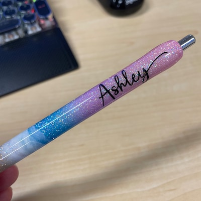 Rainbow Ombre Glitter Beach Pens, Custom Ink Joy Gel Pens, Beach ...
