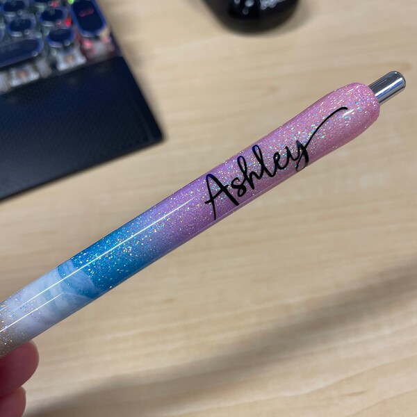 Rainbow Ombre Glitter Beach Pens, Custom Ink Joy Gel Pens, Beach ...