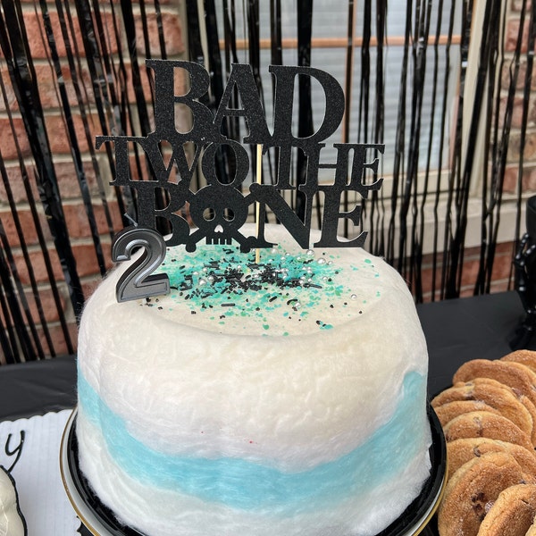Bad Two the Bone Cake Topper - Rock Themed 2nd Birthday, 2nd Birthday ...