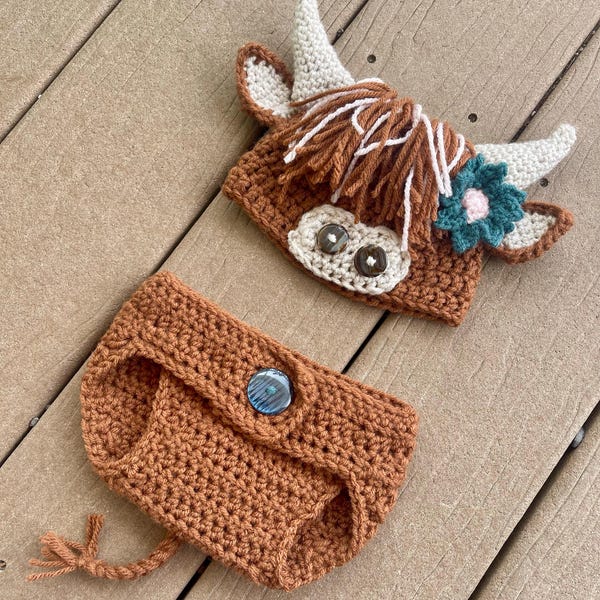 CROCHET PATTERN Baby Highland Cow Outfit, Baby Cow, Pattern Sizes 0-12 ...