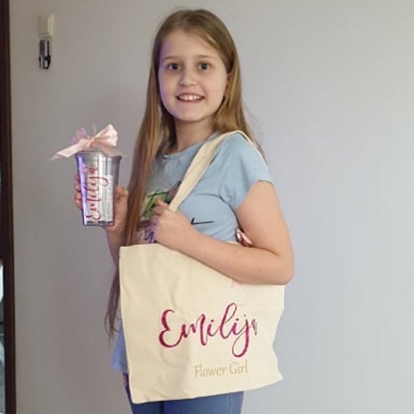 Flower Girl Set, Flower Girl Gift, Flower Girl Proposal Box, Tote Bag ...