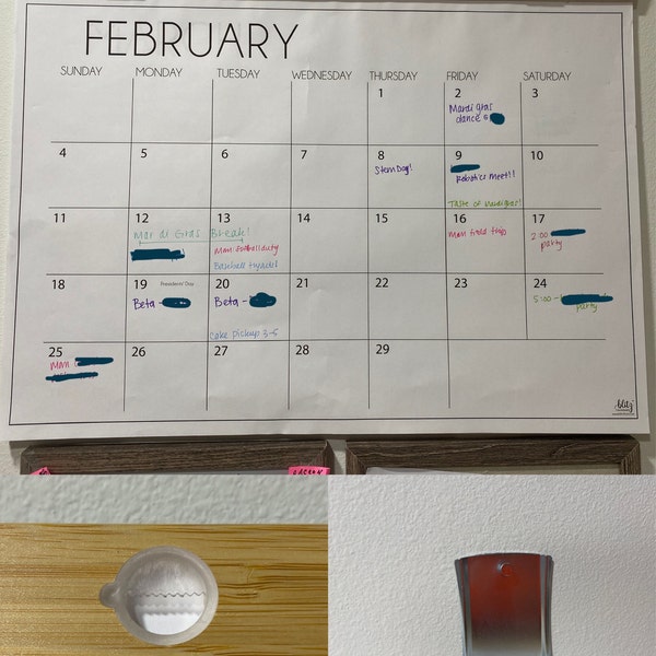 Large Personalized Wall Calendar With FREE Wood Hanger - 12 Months | 24 ...