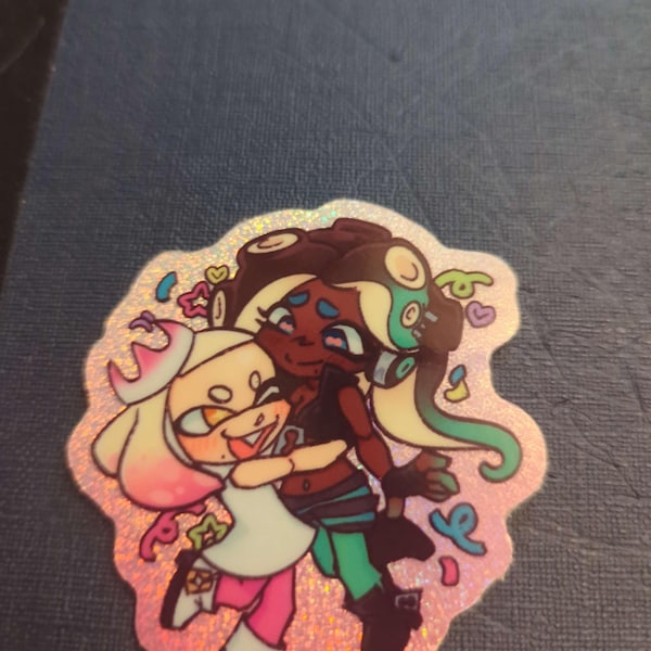 Pearl and Marina | Splatoon 2” Glitter Holographic Sticker - Etsy