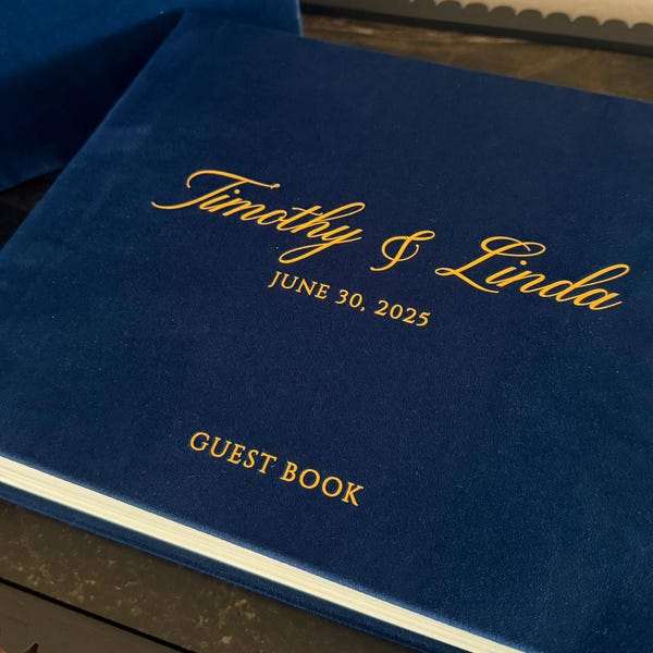 Linen Wedding Photo Album - Modern Wedding Gift, Anniversary Scrapbook ...