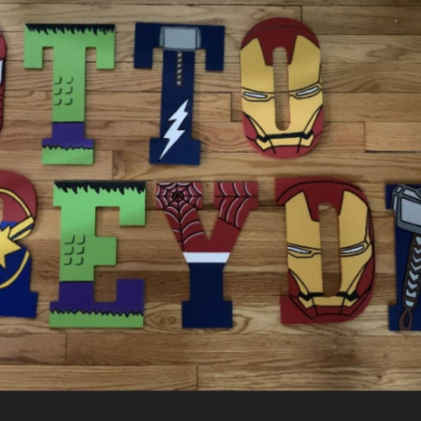 Superhero Theme Letters, Wall Letters, Wood Letters, Personalized ...