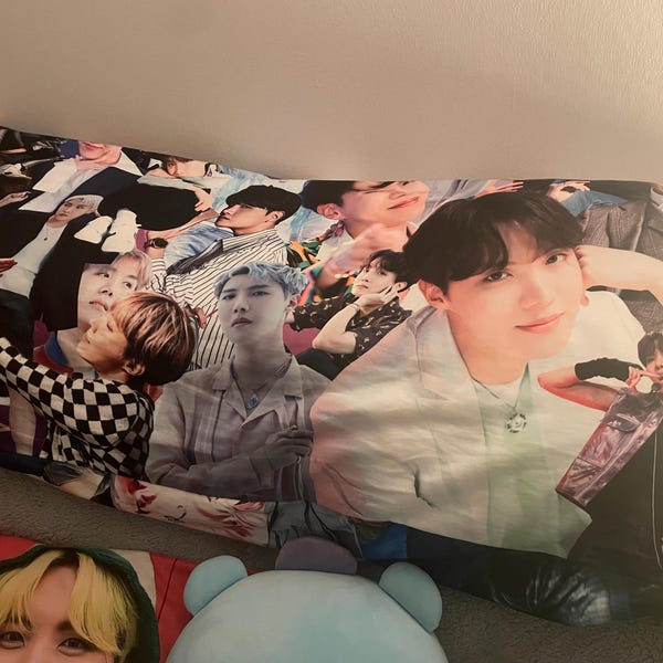 BTS Collage Apron W/ Pockets K-pop Kitchen Tie-back Purple Bangtan ARMY Gift Jin Jimin Jhope ...