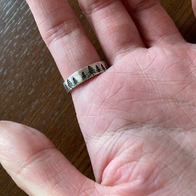925 Silver Forest Tree Ring, Trees a Round the Ring - Etsy