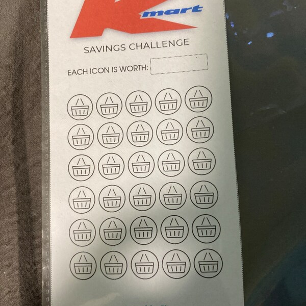 KMART Savings Challenge A6 Printable PDF Downloadable Minimal Design ...