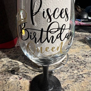 Blinged Birthday Queen Wine Glass, Personalized Birthday Glass - Etsy
