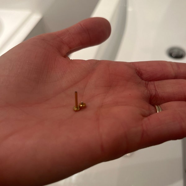 16G Titanium Scissor Cartilage Flat Back Stud, Nose Stud, Internally ...