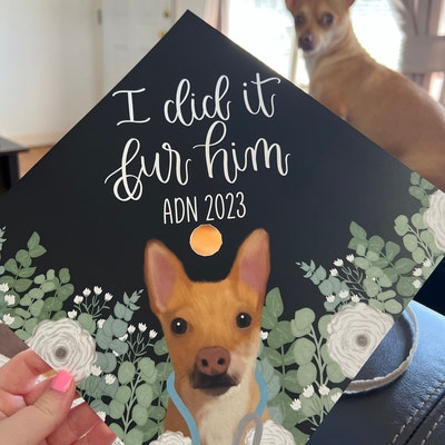 Custom eucalyptus Greenery Graduation Cap Topper, SLP Graduation Cap ...