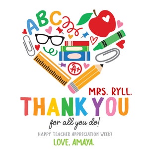 Teacher Appreciation Week Printable Teacher Appreciation Gift Thank You ...