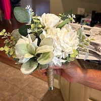 Boho Ivory Rose Boutonniere With Eucalyptu, Realistic Rose Wedding ...