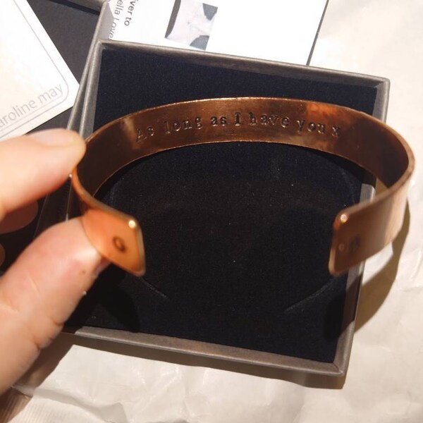 Mens Personalised Copper Cuff, Personalised Copper Bracelet, Valentine ...
