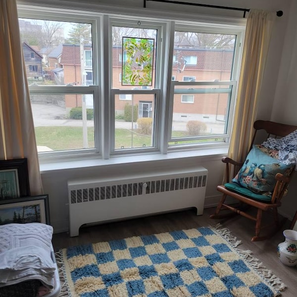 Pink Checkered Rug, Handmade Wool Rug, Moroccan Checkerboard Rug for ...