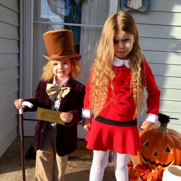 Veruca Salt Dress Red. Halloween Outfit. Girl Birthday Party Costume ...