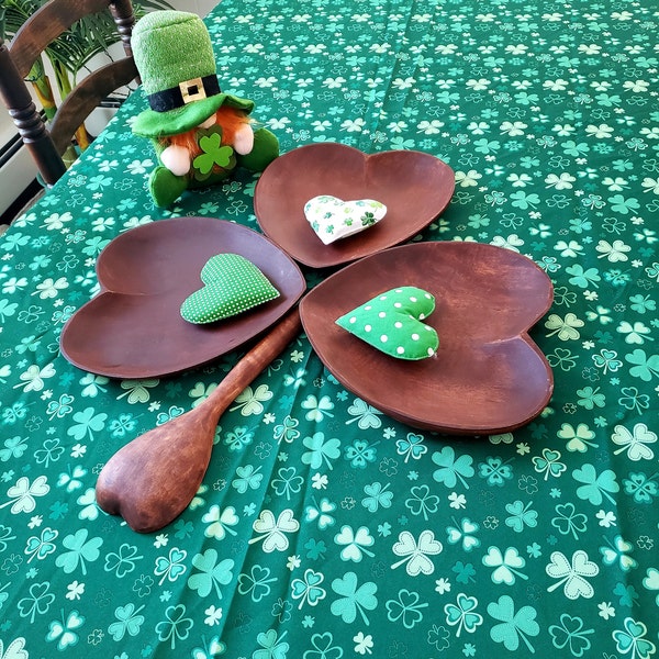 St. Patrick's Fabric Heart Fillers Set of 4, Clover Decor St. Patty's ...