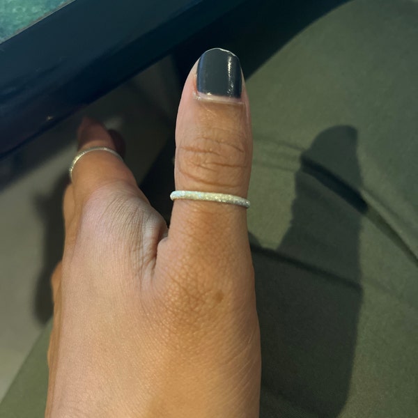 Hand Made.925 Sterling Silver Wedding Stackable Ring Stardust Finish ...