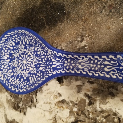 17 Color , Turquoise Ceramic Spoon Rest, Handmade Pottery, Spoon ...