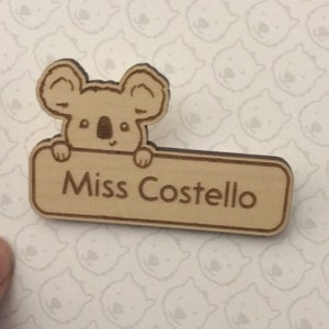Name Badge / Name Tag Australian Animal Designs / Koala Name Badge ...