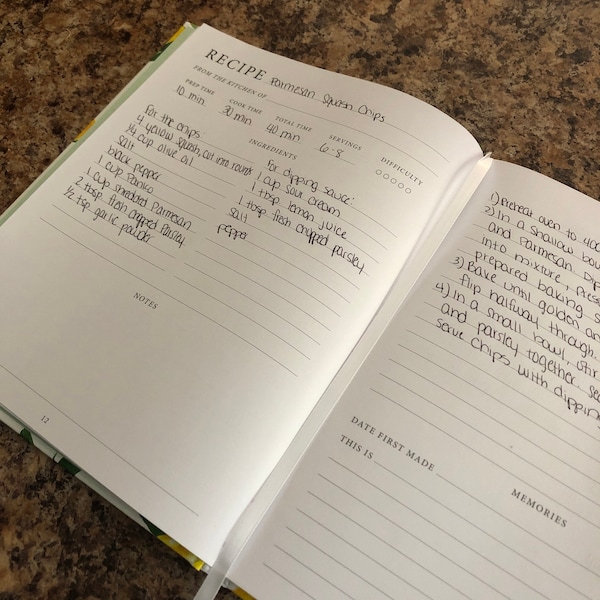 Hardcover Kitchen Recipe Journal, Recipe Book, Lemons Family Cookbook ...