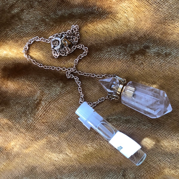 Glowing Aura Quartz Crystal Necklace, Glowing Crystal, Wire Wrapped ...