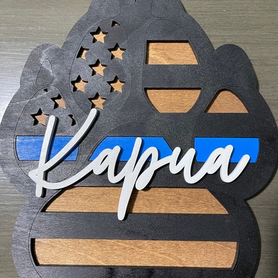 Police K9 Paw Print Sign, Thin Blue Line K9 Sign, Law Enforcement Decor ...