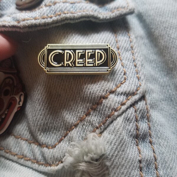 Creep Black and Gold Enamel Lapel Pin - Etsy