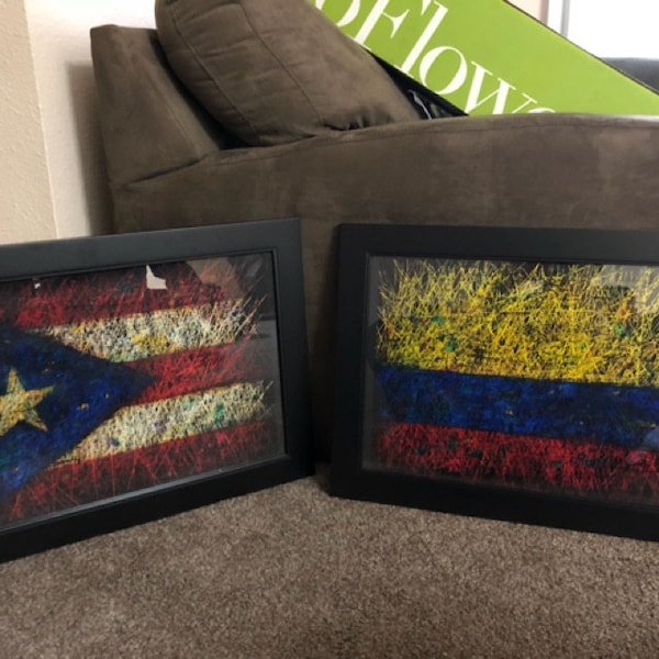 Hand Painted Puerto Rico Flag: Textured Industrial Art - Etsy