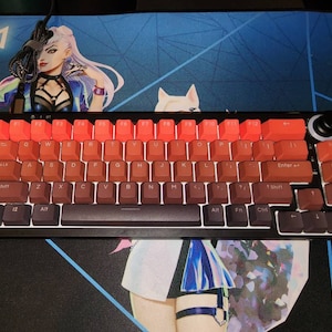 Gradient Black and Red Keycap Set, OEM Profile, Shine-through, PBT ...