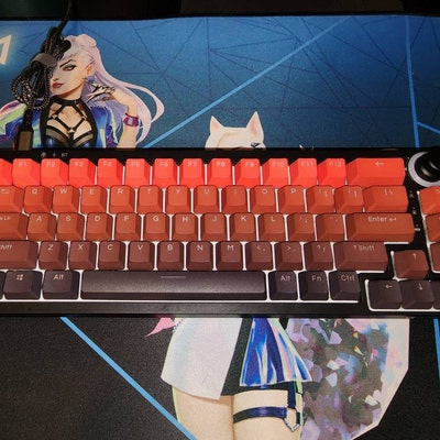 Gradient Black and Red Keycap Set, OEM Profile, Shine-through, PBT ...