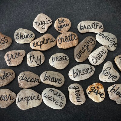 Inspirational Message Stones set of 6 Affirmation - Etsy