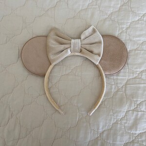 Mickey Ears, Beige Mickey Ears, Velvet Mouse Ears, Minnie Ears, Mouse ...