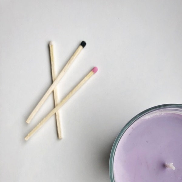 3.4" Long Blush Pink Tip Long Wooden Matchsticks for Home Decor, 100 ...