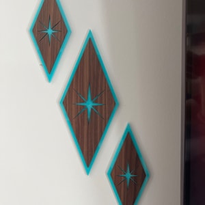 MCM Diamonds Wall Decor Set (turquoise), Mid-century Modern, MCM, Mid ...