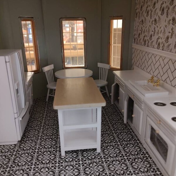 1/12 Cement Tile Effect Dollhouse Miniature Printable Download 8.5 X 11 ...