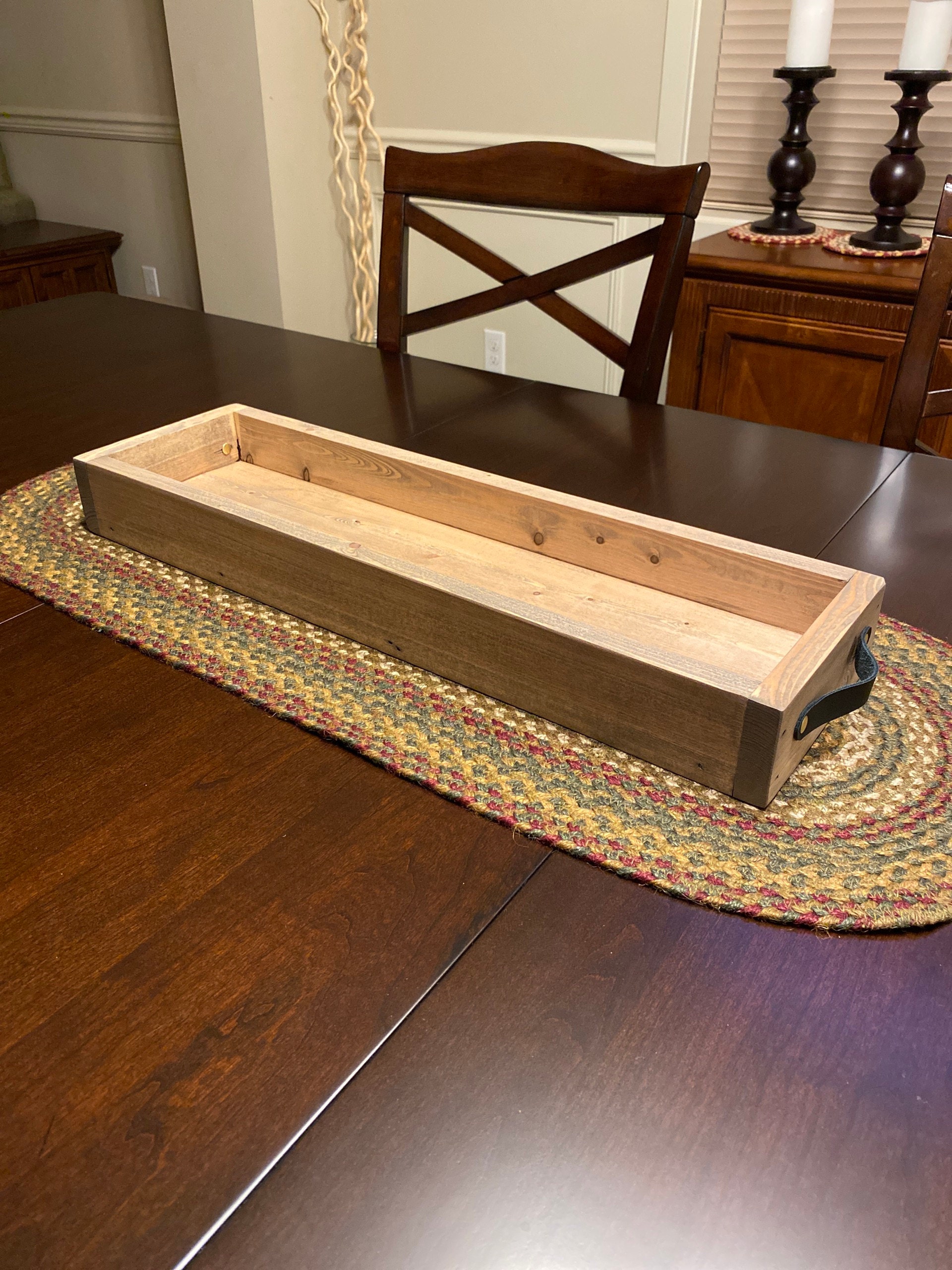 Wood Table Trough Wood Tray Decorative Tray Table Trough | Etsy