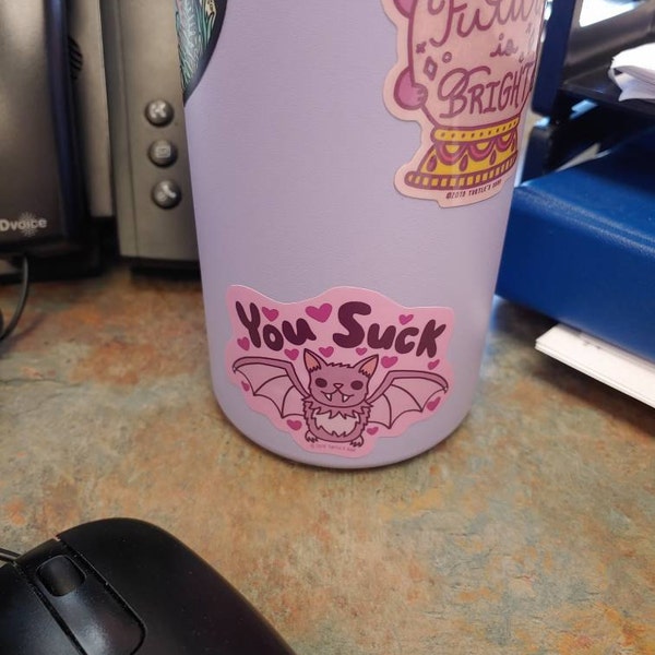 Vampire Bat Sticker, Bat Decal, Halloween Sticker, You Suck, Vampire ...