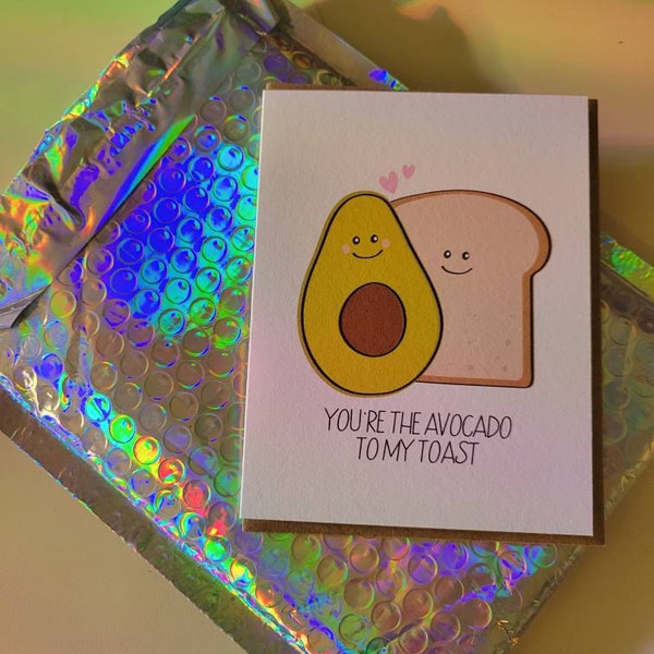 Avocado Toast Valentine Anniversary Card, Valentines Day, Couples Card ...