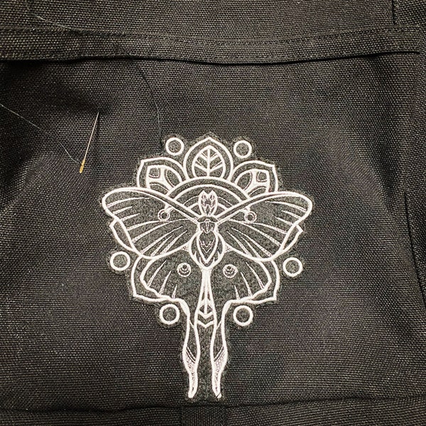 Moth Patch Mystique Patch Luna Moth Patch Iron on Patch Motch Back Patch Lunar Iron on Patch ...