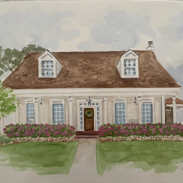 Hand Painted House Watercolor Original House Painting Custom Art of ...